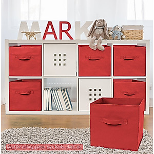 Greenco Foldable Storage Cubes Non-woven Fabric -6 Pack-(Red)