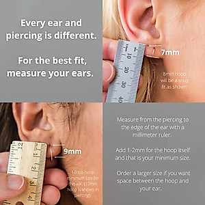 Small Solid 14k Yellow Gold Hoops. Mini Earrings Choose 8mm 10mm or 12mm in 24 Gauge or 22 Gauge 1 pair Minimalist Hypoallergenic Huggie Sleeper Hoop Earrings