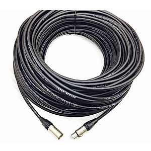 200 Foot 3-Pin XLR 24 AWG (Gauge) DMX512 Data Cable Male to Female for Stage Lighting, LED Uplights, DJ Lights and DMX512 Controller- Made by Custom Cable Connection