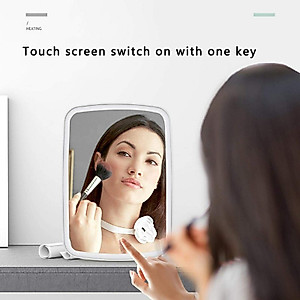 FQYYDD Illuminated Makeup Mirror The Tabletop Makeup Mirror Portable Folding Bracket Lighting Is Adjustable