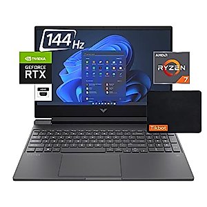 HP Victus 15.6" Gaming Laptop PC, NVIDIA GeForce RTX 3050 Ti, AMD Ryzen 7 5800H, Refined 1080p All-in-One Keyboard with Enlarged Touchpad, HD Webcam w/Mouse PAD (32GB RAM | 1TB PCIe SSD)