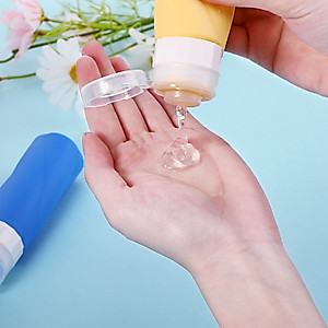 6 Pcs Travel Bottles for Toiletries Leak Proof Travel Containers 3 oz Squeezable Silicone Toiletry Bottles Travel Tubes Refillable Liquid Travel Accessories for Cosmetic Shampoo Conditioner Lotion