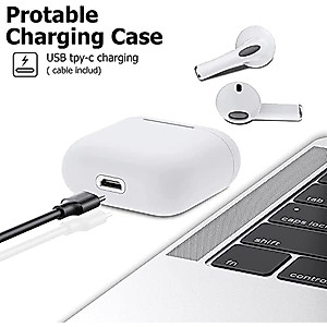 TDA Trading True Wireless Bluetooth Earbuds,30H Playtime Sport Bluetooth 5.0 Headphones in-Ear Stereo Earphones Fast Charging in-Ear Headset Compatible with iPhone/Android/PC, White