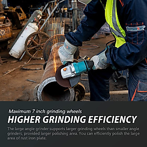 Berserker 36V Cordless 7" Brushless Power Angle Grinder Tool, 2 * 4.0Ah Li-Ion Battery Operated and Charger, Electric Paddle Switch Handheld Heavy Duty Cut-Off Grinder for Metal Wood Cutting/Grinding