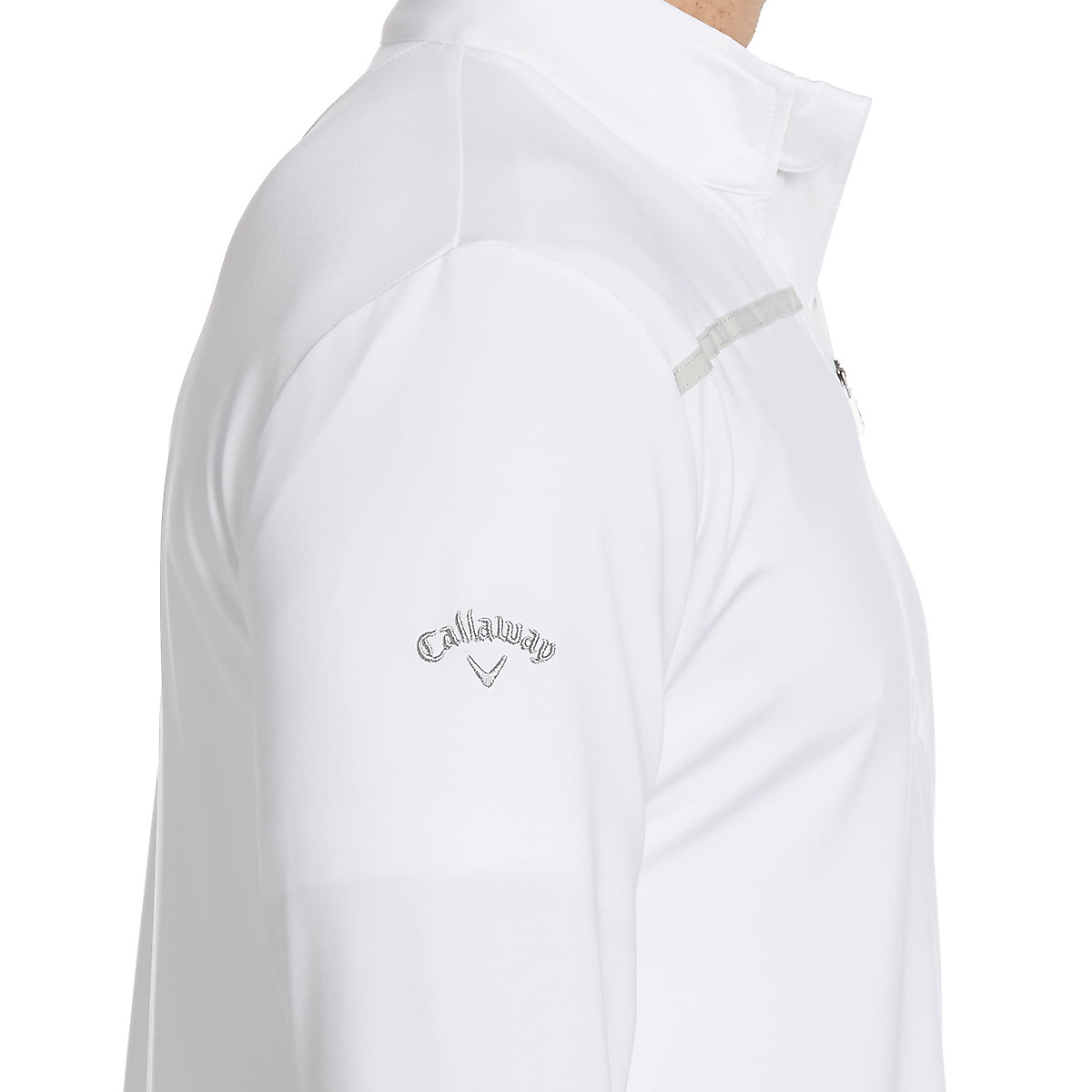 Callaway Men's Weather Series ¼ Zip Mock Neck Pullover For Men, Extended Sizes, Men’S Performance Apparel (Sizes Small-4Xl Big & Tall), White, 4X-Large