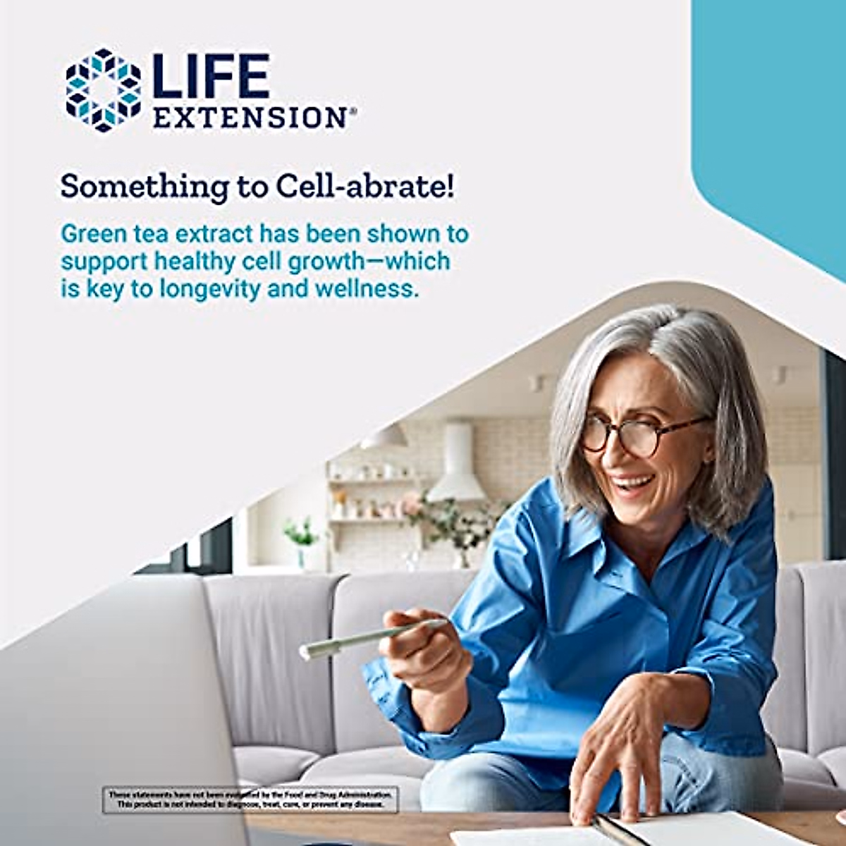 Life Extension Lightly Caffeinated Mega Green Tea Extract - 98% EGCG Polyphenols Supplement for Heart and Brain Health Support for Men and Women - Gluten Free, Non-GMO, Vegetarian - 100 Count