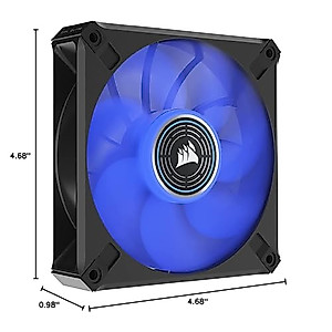 CORSAIR ML120 LED Elite, 120mm Magnetic Levitation Blue LED Case Fan with AirGuide, Single Pack, Black