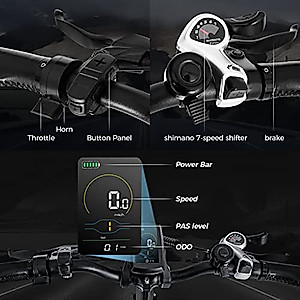 eAhora Upgraded X5 750W Electric Bike for Adults,30MPH Fat Tire Electric Bike with 48V/15AH Removable Battery,20 inch Folding Electric Bike with Shimano 7-Speed, Cruise Control