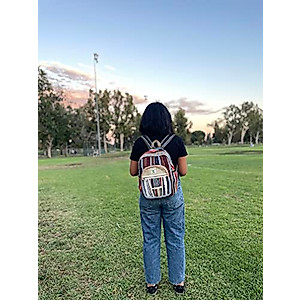 Small 13" Cotton stripe hemp backpack, hippie backpack, himalayan backpack, macboook 13" backpack, hippie backpack, trekking backpack, traveling backpack, nepali backpack (SMALL 13")