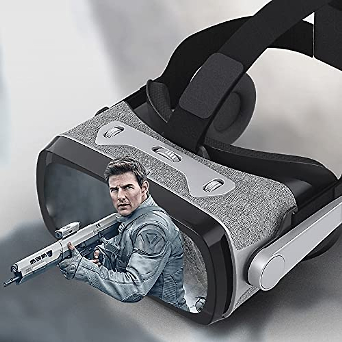 ZNBJJWCP 3D Vr Virtual Reality Vr Glasses Genuine Leather Eye Glasses Smart Helmet Stereo Game Cinema Boxs Suitable for Smart Phone