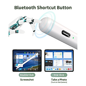 iPad Pencil 2nd Generation, Stylus Pen for iPad, Same as Apple Pencil 2nd Generation, Smart Pencil Compatible with 2024 Apple iPad 6/7/8/9/10 iPad Air 3/4/5 iPad Pro 11/12.9 Inch iPad Mini 5/6(White)