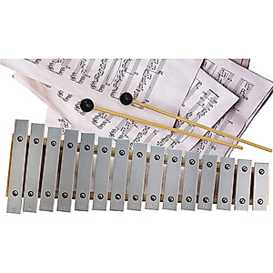 inTemenos Professional Diatonic Glockenspiel 15 notes - Metal Xylophone - 23 Sheet Music Songs, Stickers