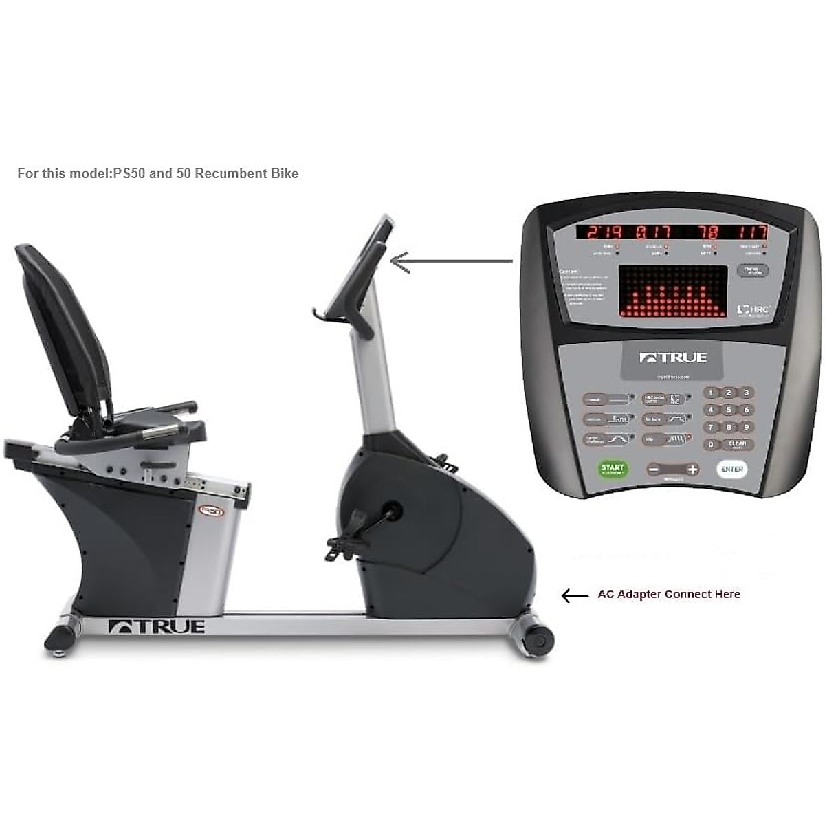 AC Adapter Compatible with True Fitness True PS50 and 50 Recumbent Bike