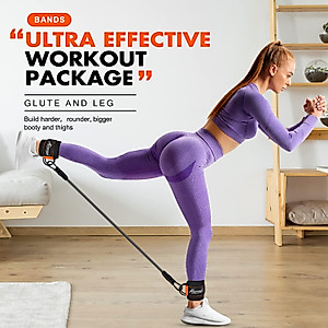 Ankle Resistance Bands with Cuffs for Leg and Glute Training - Exercise Equipment for Kickbacks and Hip Exercises