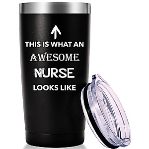 This Is What An Awesome Nurse Looks Like Mug.Nurses Week,Nurse Practitioner,Nurse Appreciation,Nursing School Graduation Gifts.Birthday,Christmas Gifts for Nurse Tumbler(20oz Black)