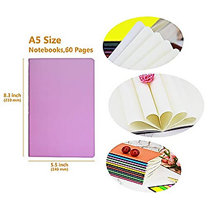 Zegrox A5 Colorful Blank Sketchbook Unruled Journal Pack Planner with Unlined Paper,Thick Blank Journal -60 Pages, 12 Pack (Blank)