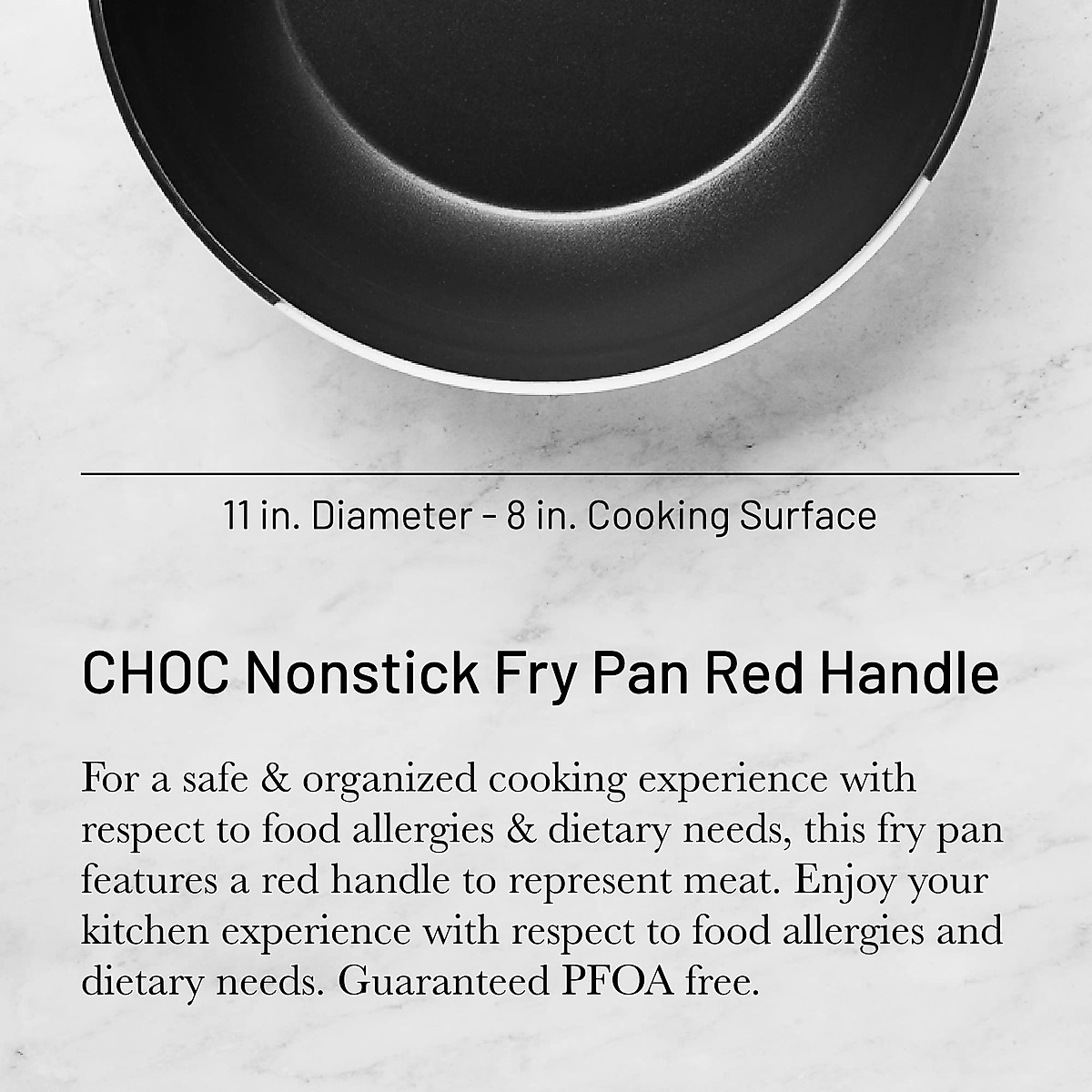 De Buyer CHOC Nonstick Fry Pan - 11” - Red Handle for Meat - 5-Layer PTFE Coating - Warp & Scratch Resistant - Made in France