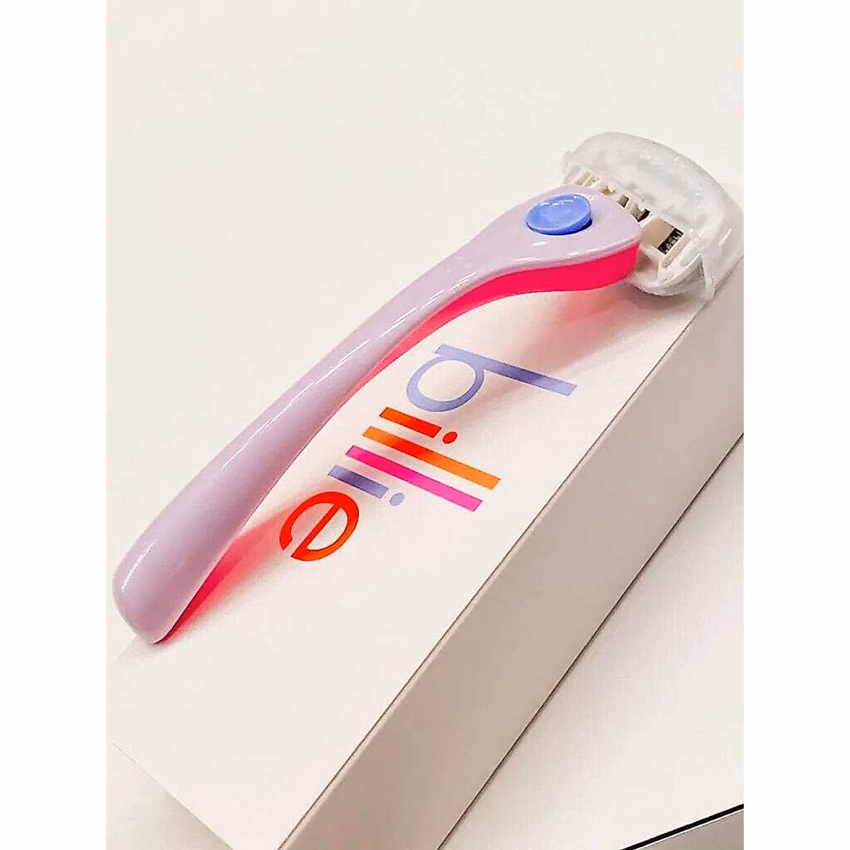 BLESS LINEN Billie Shaving Razor Start Set - with 2x 5-Blade Cartridges and the Magic Holder - DreamPop Color, 4 Piece Set