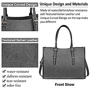 Laptop Bag for Women 15.6 Inch Waterproof Lightweight Leather Laptop Tote Bag Womens Professional Business Office Work Bag Briefcase Large Computer Bag Shoulder Handbag Gray