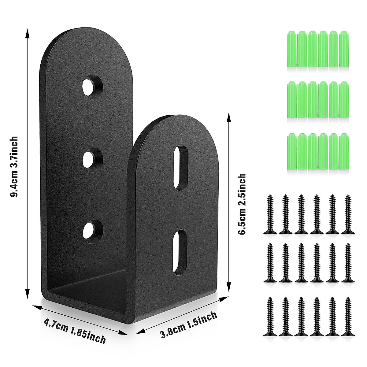 Riuog U bracket, door security bar, Heavy Duty Door Security Brackets for 2 x 4 Lumber (with Screws),Open Bar Holder Steel U Bracket Door Barricade fit for Indoor,Outdoor Door Security (6 Pack)