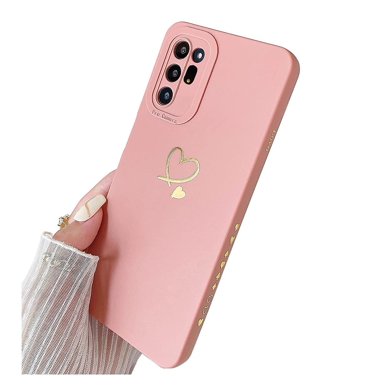 Sunswim Compatible with Galaxy Note 20 Ultra Case Cute Plated Love Heart Full Camera Lens Protection Shockproof Bumper TPU Protective Cover Phone Cases for Samsung Galaxy Note 20 Ultra 5G 6.9"-Pink