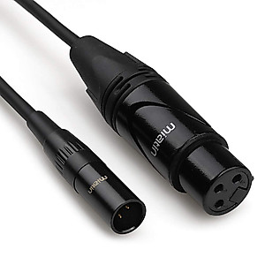 MIATIN Mini-XLR Male to XLR Female Microphone Patch Cable Mini XLR 3 Pin Pro Lapel Audio Replacement Cable 5.9Feet/1.8Meters