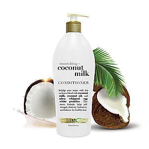 OGX Salon Size Nourishing Coconut Milk Conditioner with Pump, 25.4 Ounce