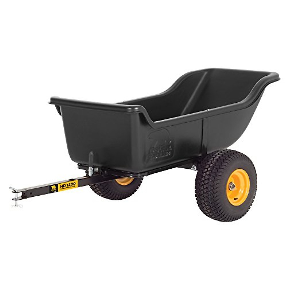Polar Trailer 8232 HD 1200 Heavy Duty Utility and Hauling Cart, 84 x 45 x 31-Inch 1200 Lbs Load Capacity Rugged Wide-Track Tires Quick Release Tipper Latch Tilt & Pivot Frame, Black