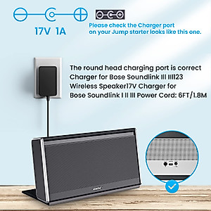NFGEKT Charger for Bose Soundlink I II III 1 2 3 Charger Bluetooth Speaker Power Cord Replacement 17V-20V Bose Soundlink Portable Wireless Speaker P/N: 369946-1300 306386-101 404600 414255