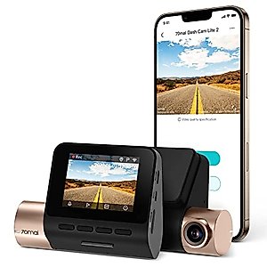 70mai Dash Cam Lite 2, 1080P Full HD Smart Dash Camera for Cars with Superior Night Vision, WDR, Parking Mode, Time-Lapse Mode, Optional GPS, Loop Recording, iOS/Android App Control