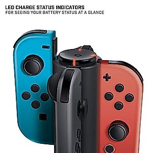 Bionik Tetra Power - Nintendo Switch Joy Con Charging Dock (4 Controllers) with Built-In Cable Adjustment System and LED Charge Status Indicators
