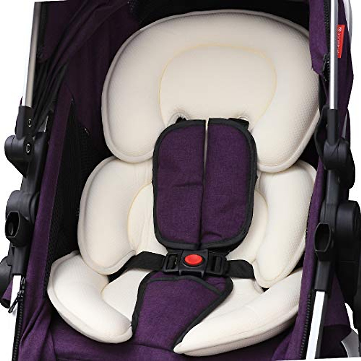 Innokids Head and Body Support Pillow Infant Car Seat Insert for Newborn to Toddler Stroller Cushion for Baby Shower Gifts (Beige)