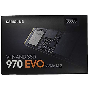 SAMSUNG (MZ-V7E500BW) 970 EVO SSD 500GB - M.2 NVMe Interface Internal Solid State Drive with V-NAND Technology, Black/Red