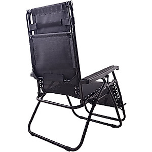 BTEXPERT CC5044B-2 Zero Gravity Chair Lounge for Relaxing, Outdoor Patio Beach Yard Garden Sunshade Utility Tray Cup Holder Case Pack (Set of 2 pcs), Two Piece, Alloy Steel, Black with Canopy