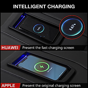 Xipoo Wireless Charger Compatible with Chevy Silverado GMC Sierra Wireless Charger Wireless Phone Charging Pad Replacement for 19-21 Chevy Silverado Accessories (Fit Full Console Upgraded, 2019-2021)