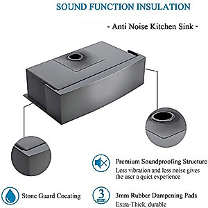 Hotis Black Farmhouse Sink, 33 Inch Farm Sink, Apron-Front 304 Stainless Steel Farmhouse Kitchen Sink, Single Bowl Undermount Apron Sink With Dish Grid