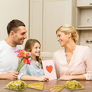 Aneco 100 Pack Gold Cellophane Bags Plastic Candy Bags Gift Bags Goodie Bags with Twist Ties for Valentine, Birthday, Gift Cookie Snack Packing Party Favor Supplies