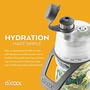 O2COOL Mist 'N Sip Misting Water Bottle 2-in-1 Mist And Sip Function With No Leak Pull Top Spout Sports Water Bottle Reusable Water Bottle - 20 oz (Green Camo)