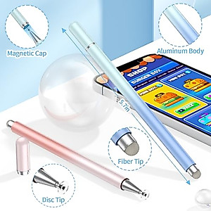Stylus Pens for Touch Screens(3 Pcs), High Precision 2-in-1 Stylus Pen for iPad Compatible with iPad/iPhone/Tablet/Android/iOS and All Capacitive Touch Screens