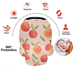 Nursing Cover Breastfeeding Scarf Peaches Painting- Baby Car Seat Covers, Stroller Cover, Carseat Canopy(9rh1b)