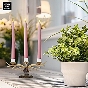 Axiom-Pack of 10 Unscented Taper Candles-9.84 Inches Tall Thicker Candle Set-9 Hours Burning time-Premium Quality Wax dripless candlesticks for Home Décor Wedding, Party & Valentines Day (Baby Pink)