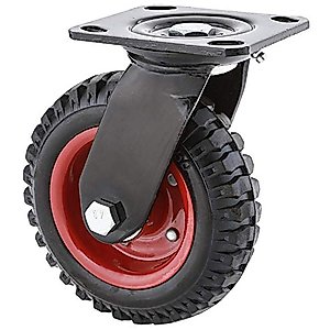 POWERTEC, 8 17051V Swivel Heavy Duty Industrial Caster, Inch, 1 PK, Black