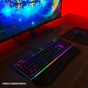 Rosewill NEON K75 V2 Mechanical Gaming Keyboard, 19 RGB Backlit Modes 104 Keys Aluminum Base Blue Switches for Win/Mac/Linux/Unix