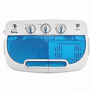 LongJiang Portable Compact Twin Tub Washing Machine,13.4lbs Capacity,Semi-Automatic,Built-in Drain Pump,White Blue 23.23 x 13.98 x 26.57 h GT51056504-10064-1751397771