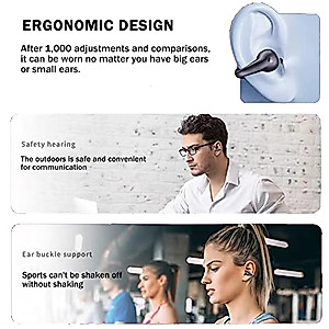 MaxKite Ear Clip Bone Condution Headphones, Ear Clips Ear Buds Open Ear Earbuds for Android iOS Windows, Bone Conduction Earbuds with Earhooks for Sports Workout Running Cycling