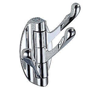 Stianess Steel Folding Swing Arm Triple with Multi Three Foldable Arms MOCOFO Swivel Hook Solid Metal Clothes Hanger for Bathroom Kitchen Garage Wall Mount Polished Chrome Heavy Duty Towel