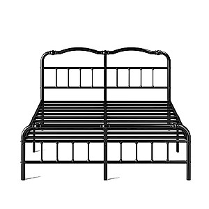 EZBeds King Size Bed Frame with Headboard and Footboard, 14 Inch High, Heavy Duty Bed Frame No Box Spring Needed, Easy Assembly, Noise-Free, Under Bed Storage, Black