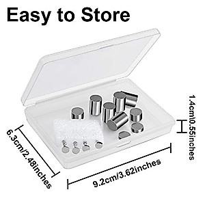 Ruisita 3.25 Ounces Tungsten Weights Polished Speed Axles Kit 3/8 Inch Incremental Cylinders Weights and 4 Pieces Polished Axles to Optimize Your Car Speed