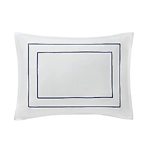 Nautica - Queen Duvet Cover Set, Embroidered Bedding with Matching Shams, Lightweight Home Decor for All Seasons (Alden White, Queen)