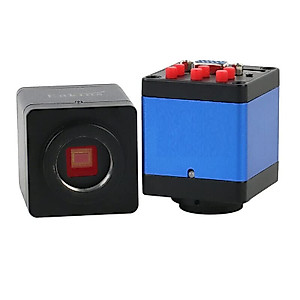 Handheld digital microscope accessories 1080P 60 Frames HD HDMI VGA Industrial Camera Motherboard Repair Electronic Video 50*50*58mm Microscope Camera Eyepiece Microscope accessories ( Color : Blue )